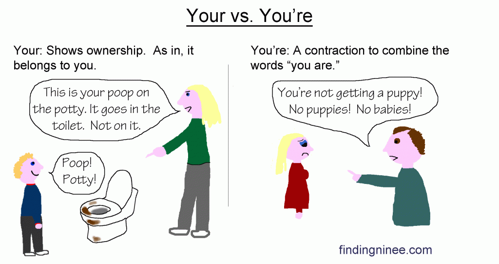 A grammar lesson. When to use there, it's and could've. - Finding Ninee
